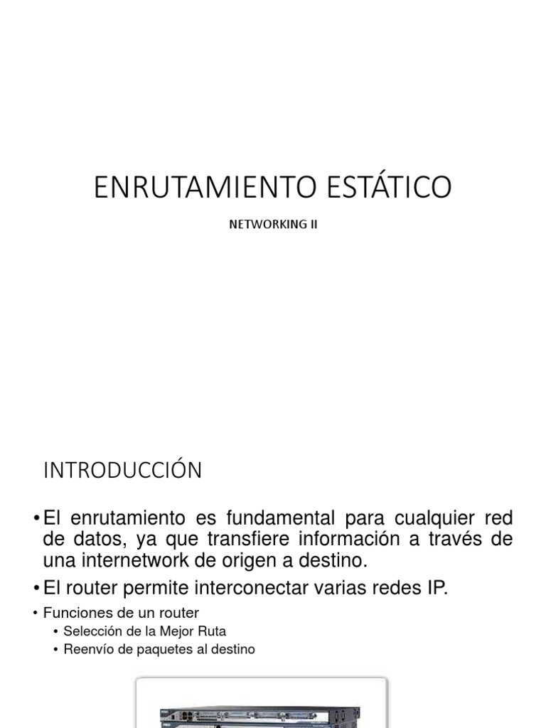 Enrutamiento Estático | PDF | Enrutador (Computación) | Dirección IP