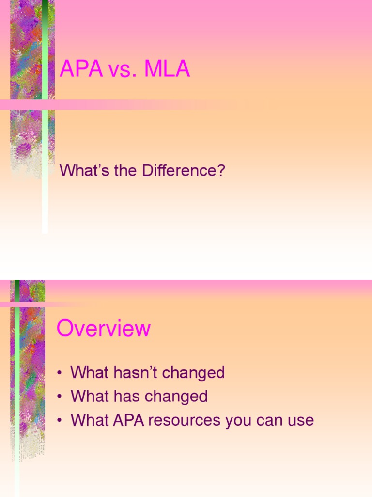 Apa vs. Mla: What's The Difference? | PDF | Citation | Apa Style