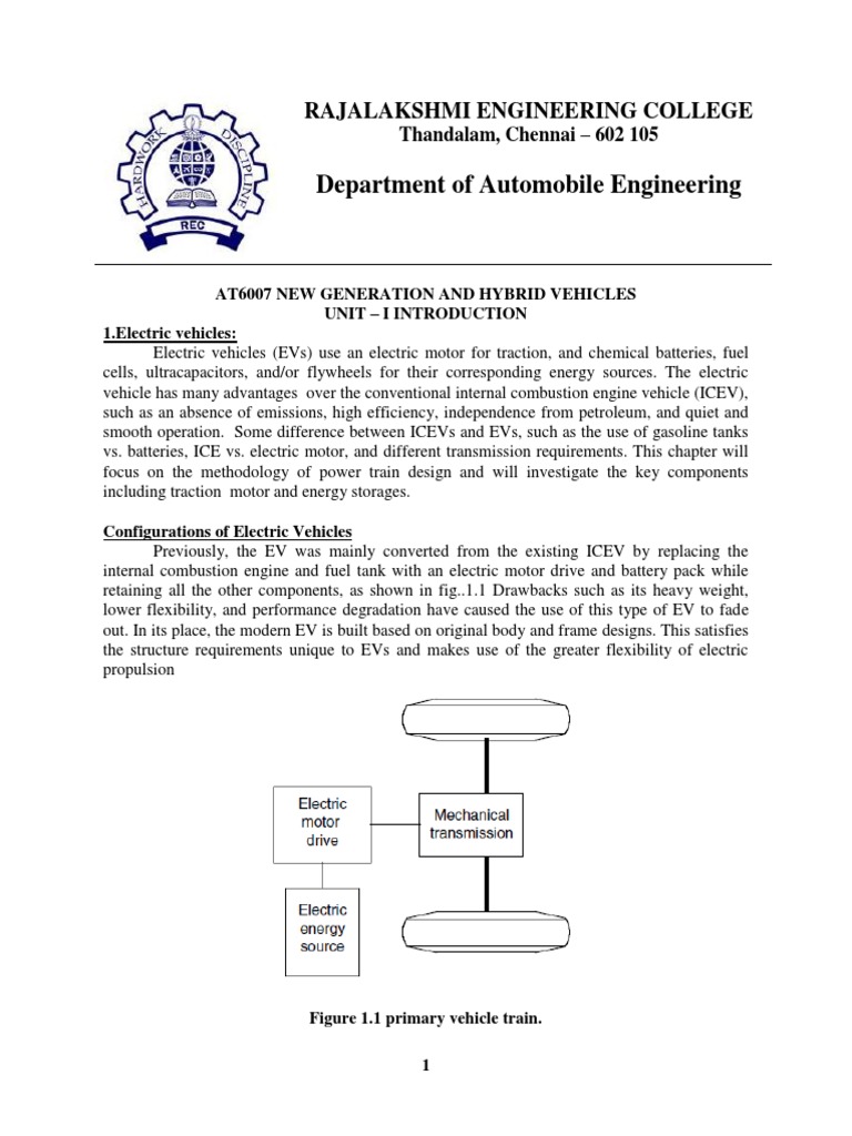 New Generation and Hybrid Vehicle Notes | PDF | Fuel Cell ...