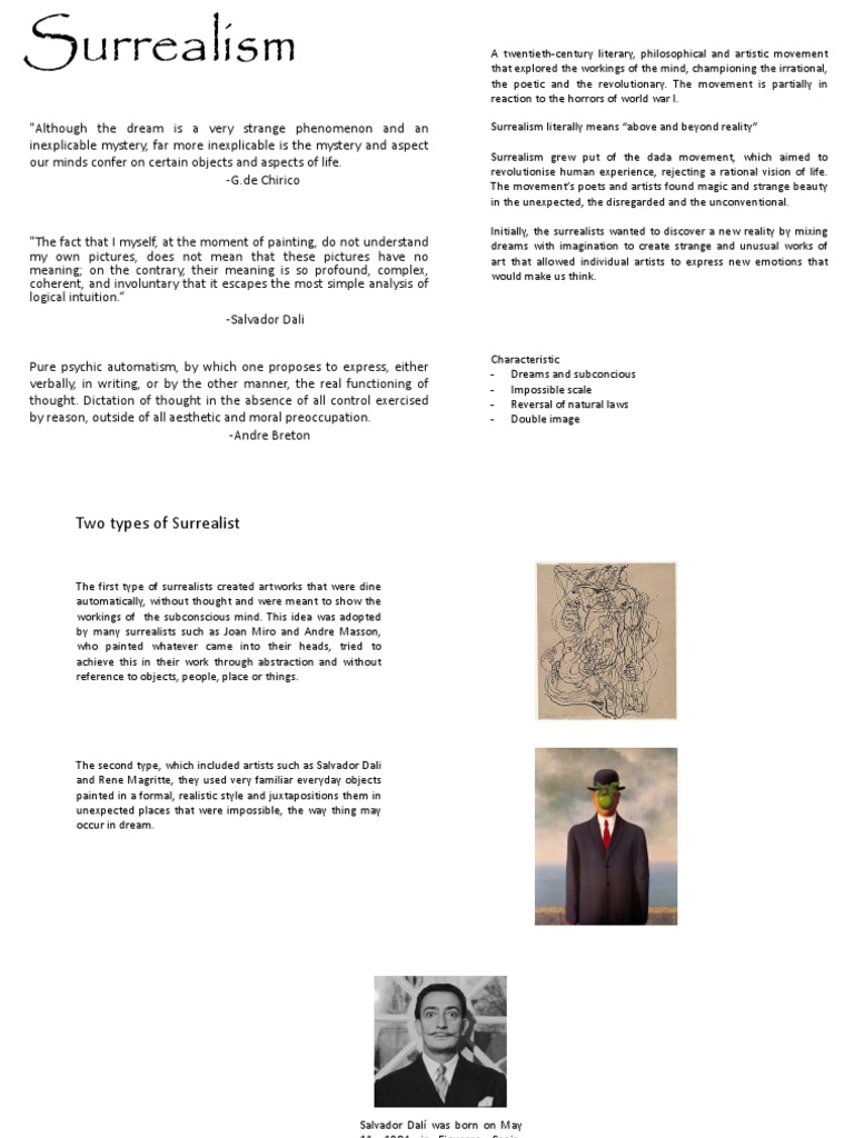 Surrealism | PDF | Surrealism | Salvador Dalí