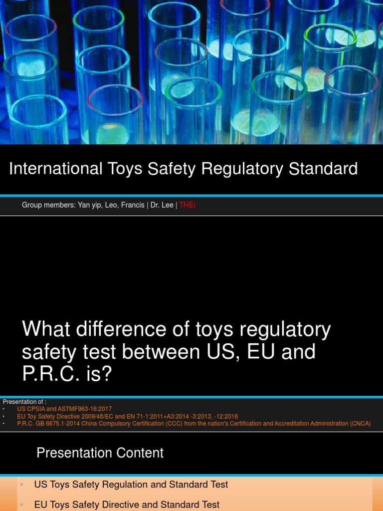 Presentation - International Toys Safety Regulatory Test | PDF | Gas ...