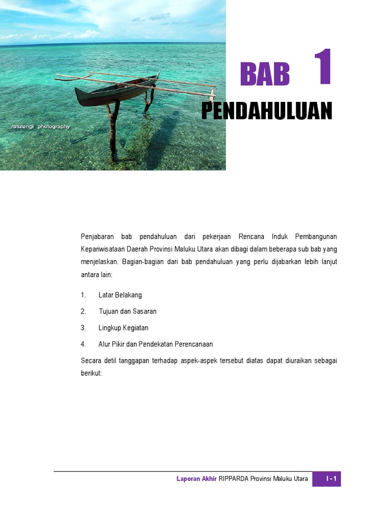 Bab 1 Pendahuluan Akhir Ripp Maluku Utara Nxpowerlite | PDF
