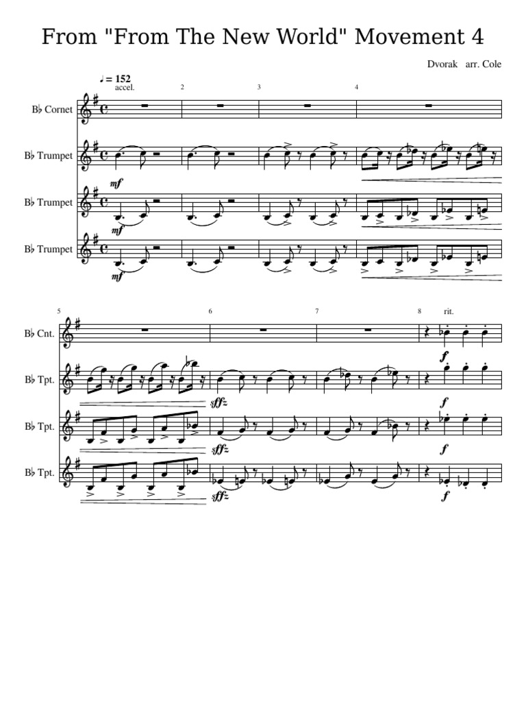 New World Symphony Trumpet Ensemble | PDF | Classical Music | Brass ...