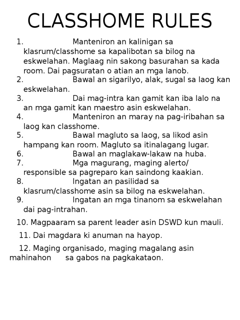 Classhome Rules | PDF
