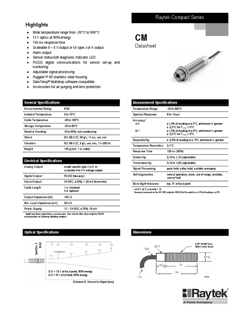 CM Datasheet | PDF | Sensor | Equipment