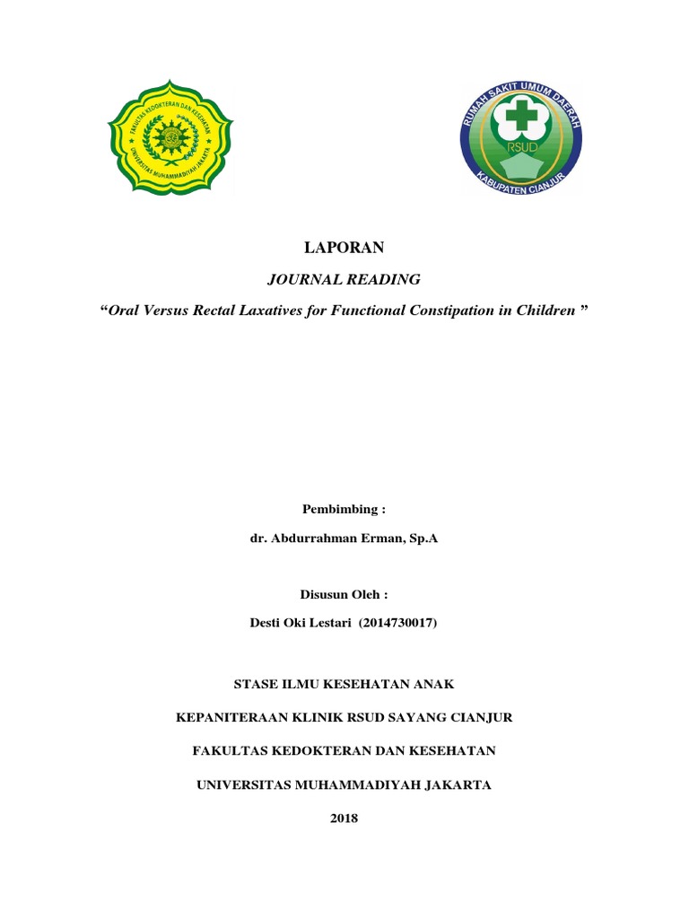 Laksatif Oral vs Rektal untuk Anak Konstipasi | PDF