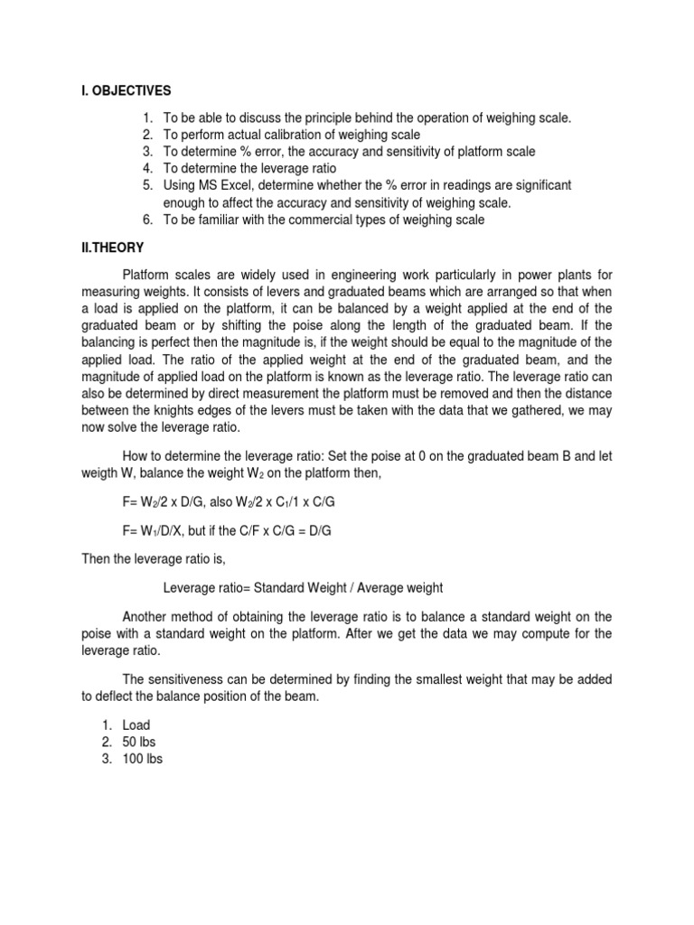 Experiment 3 | PDF | Weighing Scale | Weight