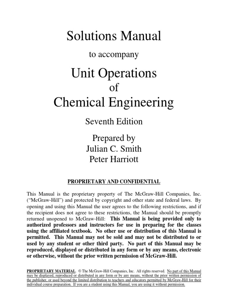 Warren McCabe, Julian Smith, Peter Harriott Unit Operations of Chemical ...