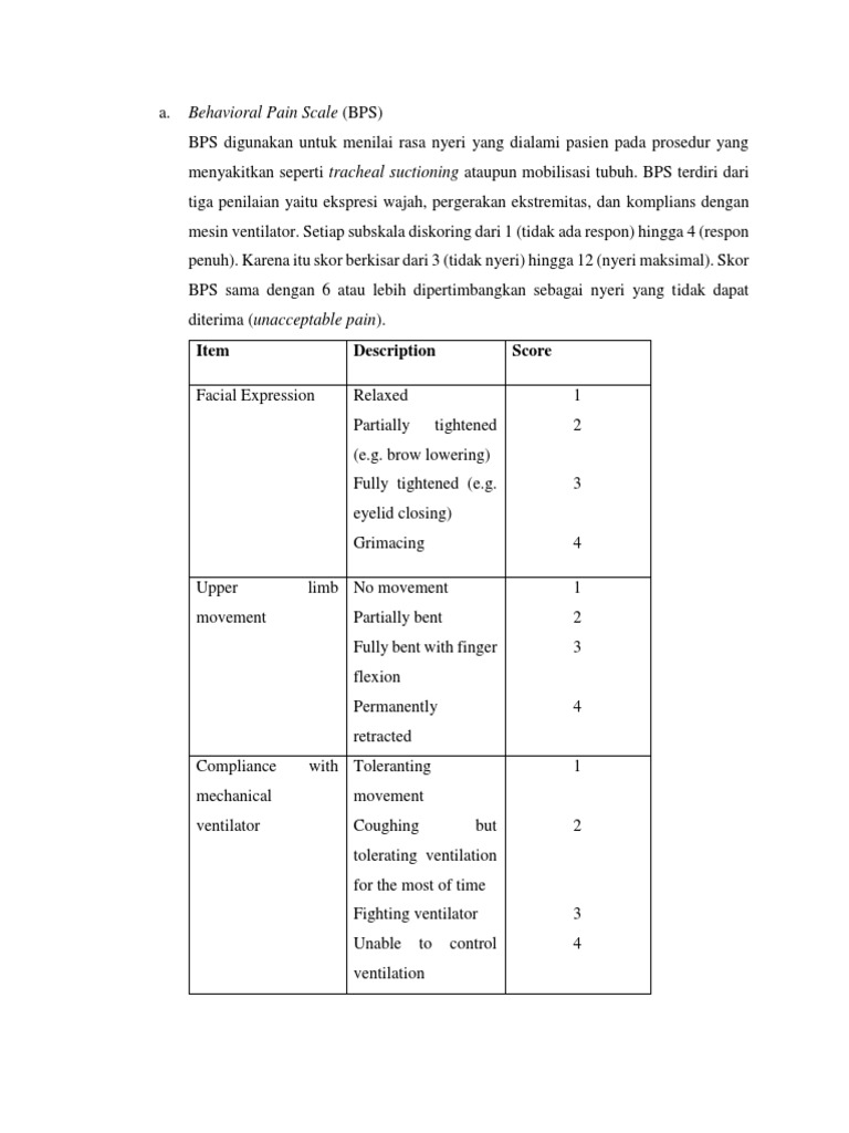 Behavioral Pain Scale | PDF