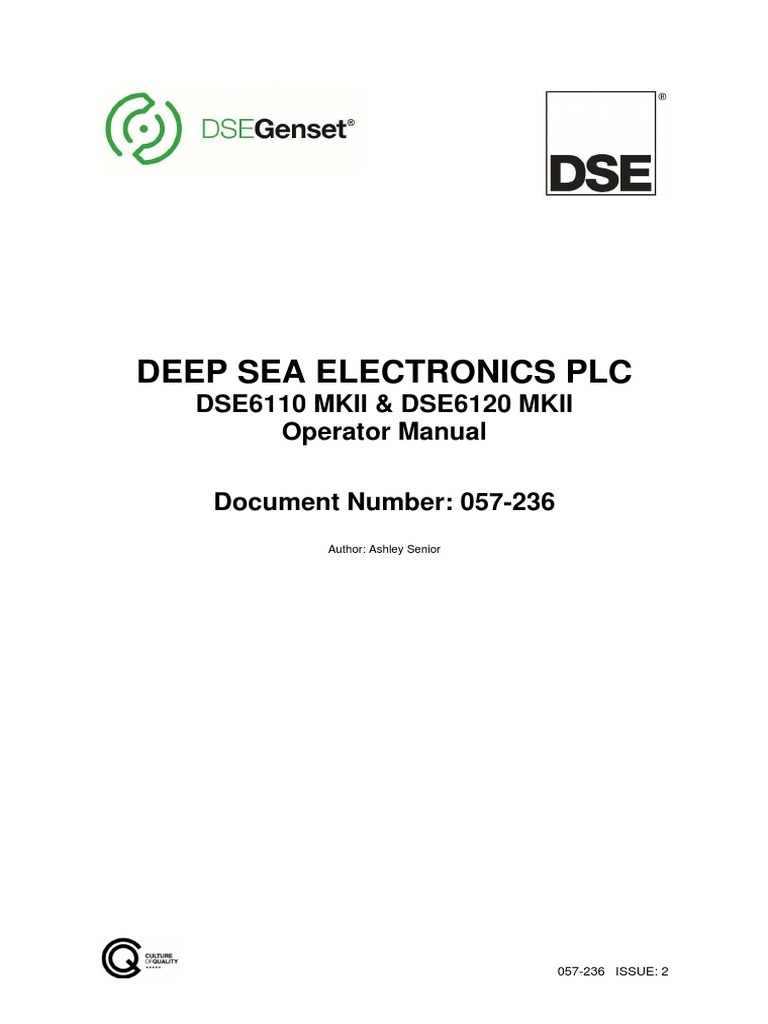 Dse6110 Mkii Dse6120 Mkii Operators Manual | PDF | Alternating Current ...