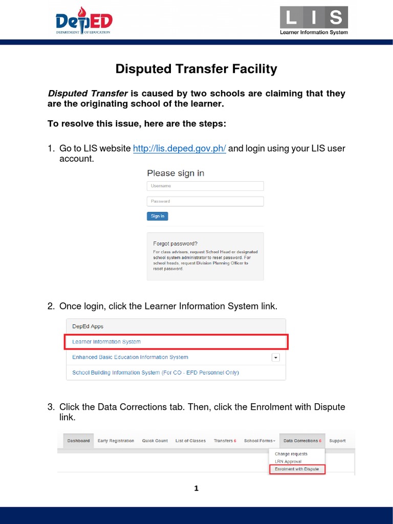 Tutorial - Disputed Transfer | PDF