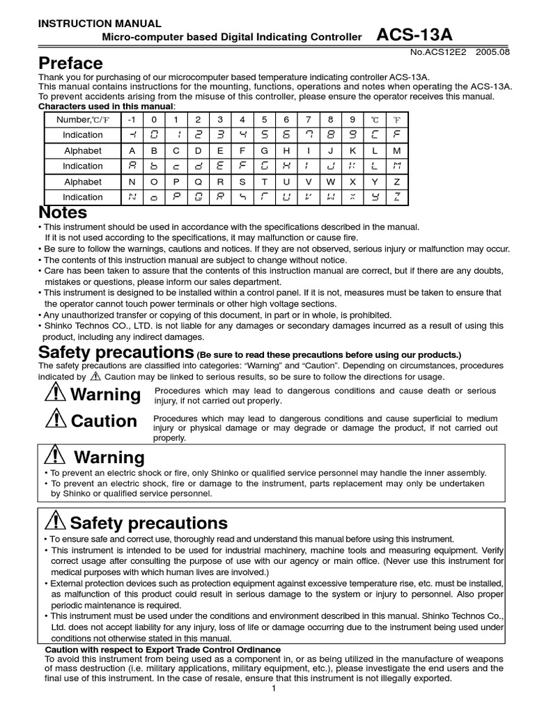 ACS Instruction Manual | PDF | Relay | Direct Current