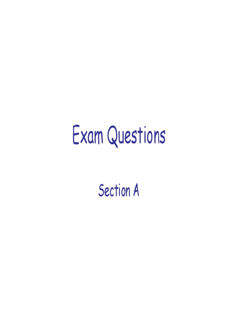 Exam Questions: Section A | PDF | Science & Mathematics
