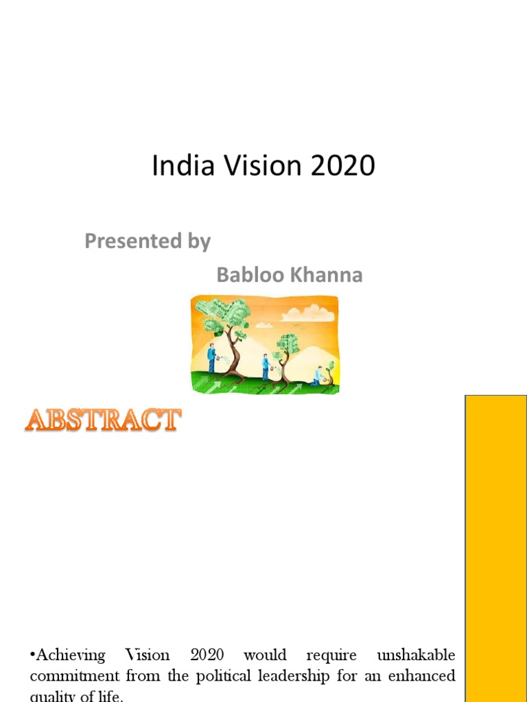 India Vision 2020-Only The Text Matters | PDF | Quality Of Life | Teachers