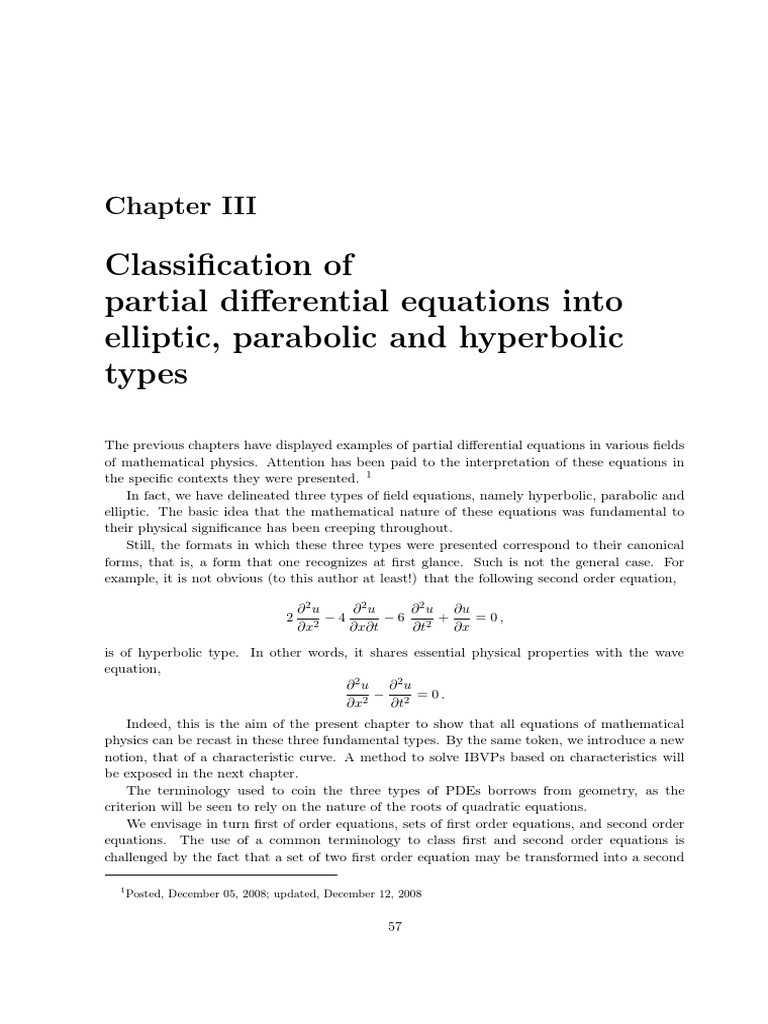 PDE Types | PDF | Eigenvalues And Eigenvectors | Partial Differential Equation