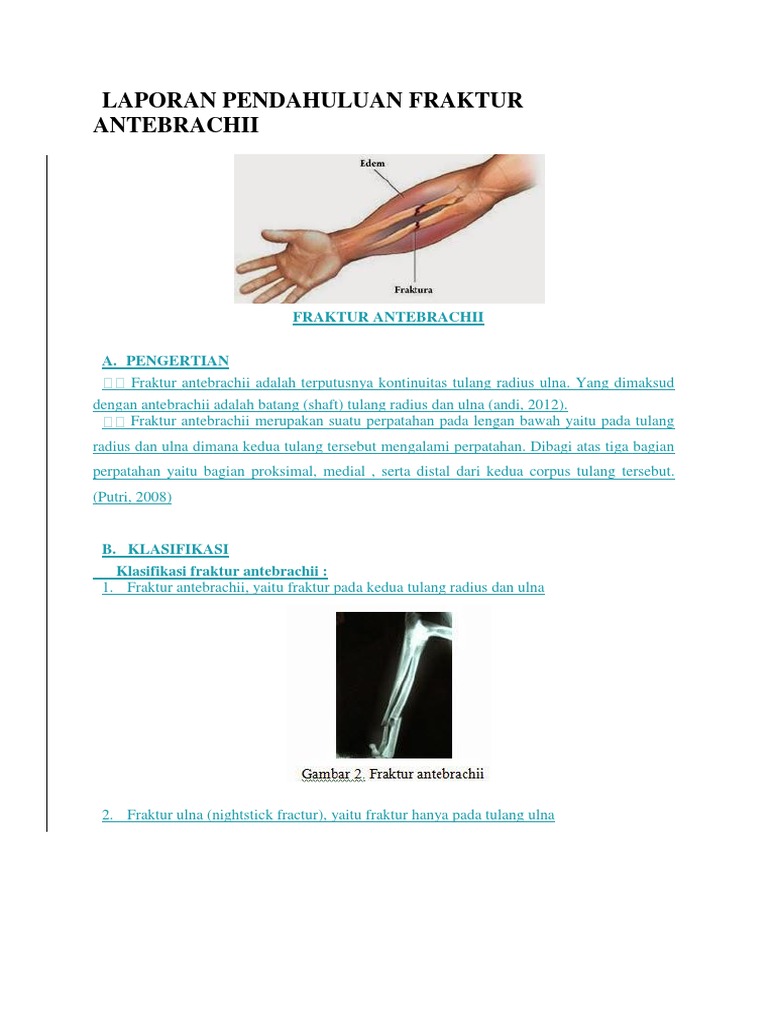 Laporan Pendahuluan Fraktur Antebrachii | PDF