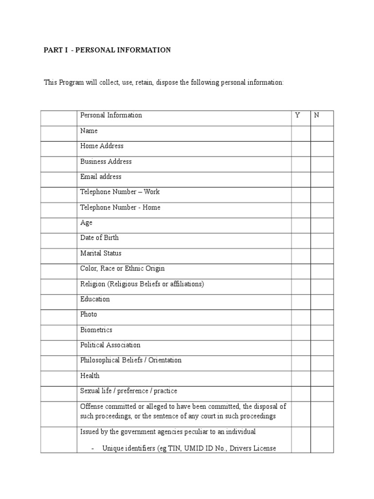 Pia Guide Part1 | PDF | Privacy | Personally Identifiable Information