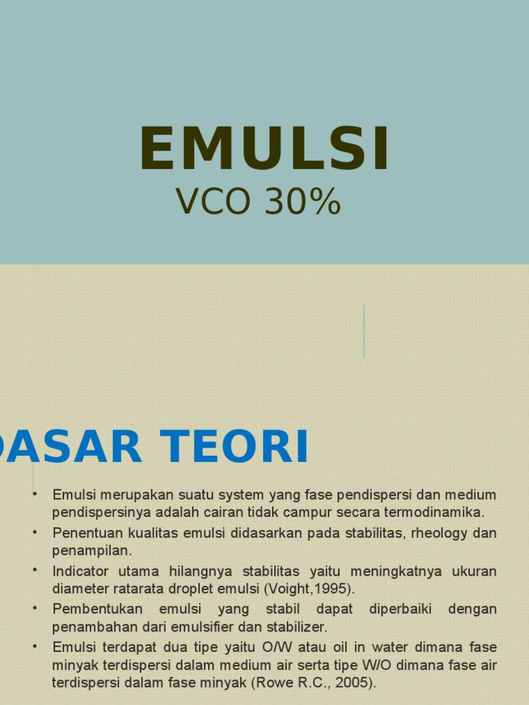 EMULSI VCO 30 | PDF