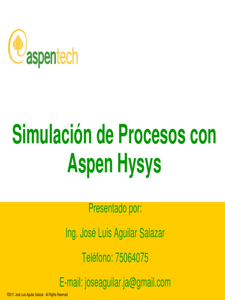Presentacion - Curso Aspen Hysys | PDF | Point and Click | Simulación