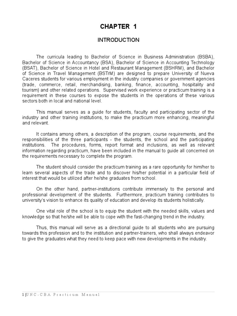 CBA Practicum Manual Revised 2017 | PDF | Curriculum | Accounting