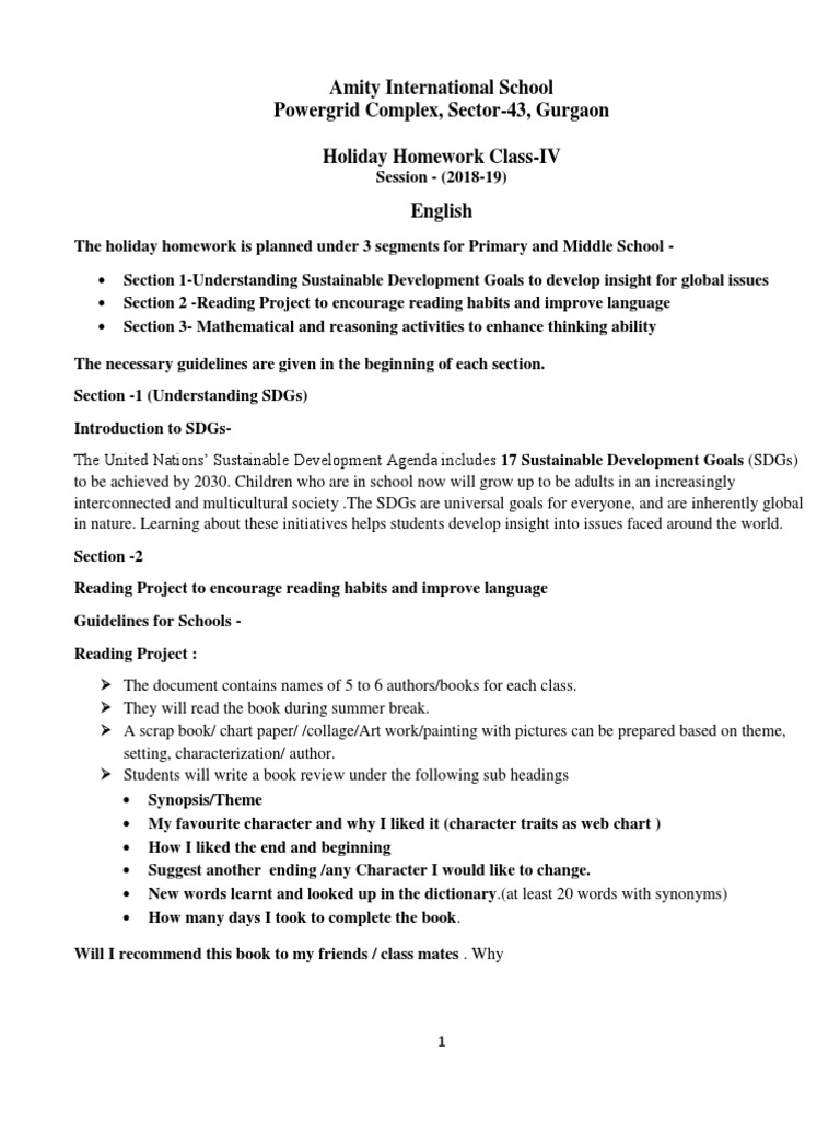 Class 4 HHW | PDF | Sustainable Development | Homework