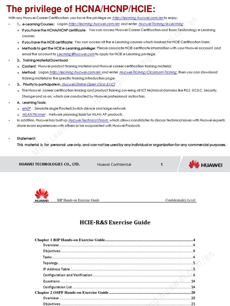 HCIE-R&S Huawei Certified Internetwork Expert-Routing and Switching Training Lab Guide PDF ...