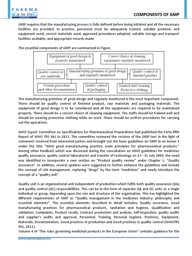 Components of GMP - Pharma Uptoday | PDF | Business | Pharmaceutical