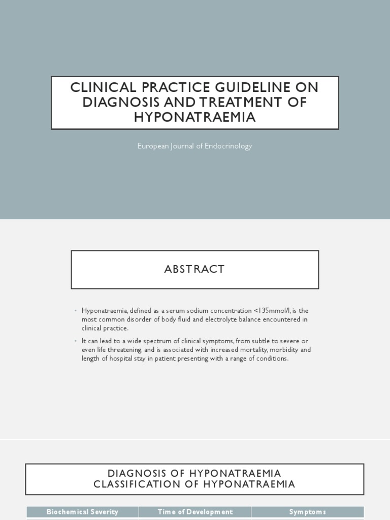 Clinical Practice Guideline On Diagnosis and Treatment of Hyponatraemia ...