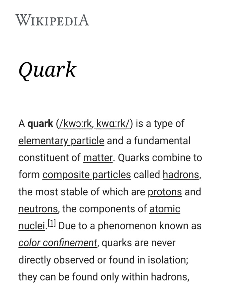Quark: Color Confinement, Quarks Are Never | Download Free PDF | Quark ...
