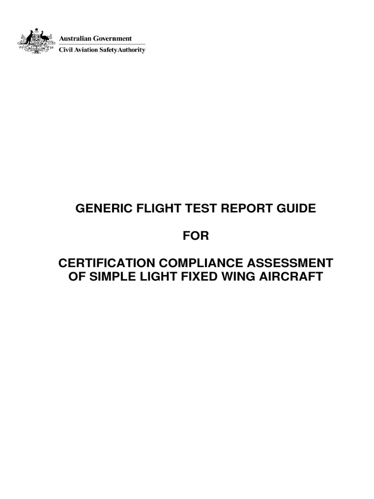 Generic Flight Test Report Guide FOR Certification Compliance ...