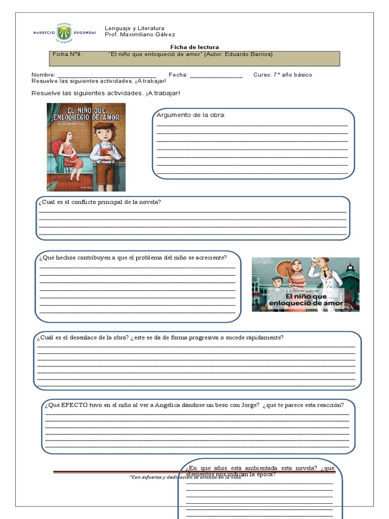 Ficha Niño Que Enloqueció de Amor | PDF | Amor