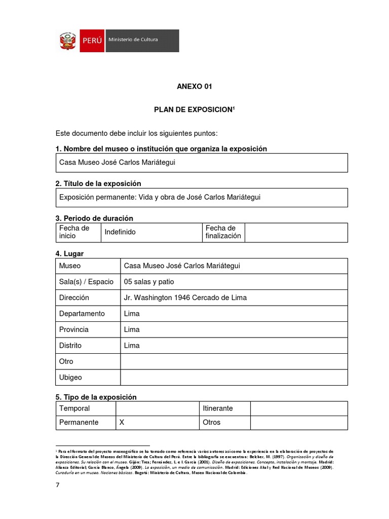 02 Directiva Proyecto Museografico Anexo 01 | PDF | Museo | Lima 02 Directiva Proyecto Museografico Anexo 01 | PDF | Museo | Lima