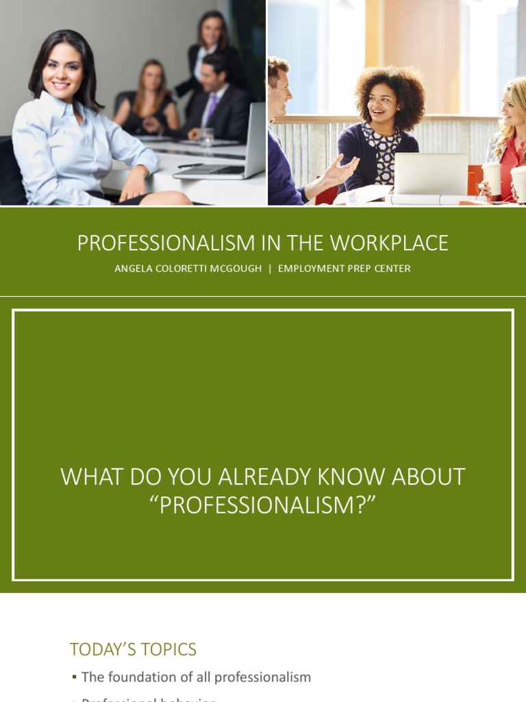 Professionalism in The Workplace | PDF | Nationality | Gender