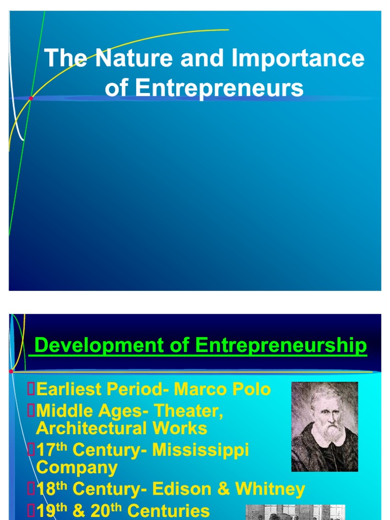 Nature and Importance of Entrepreneurs-2 | PDF | Entrepreneurship ...