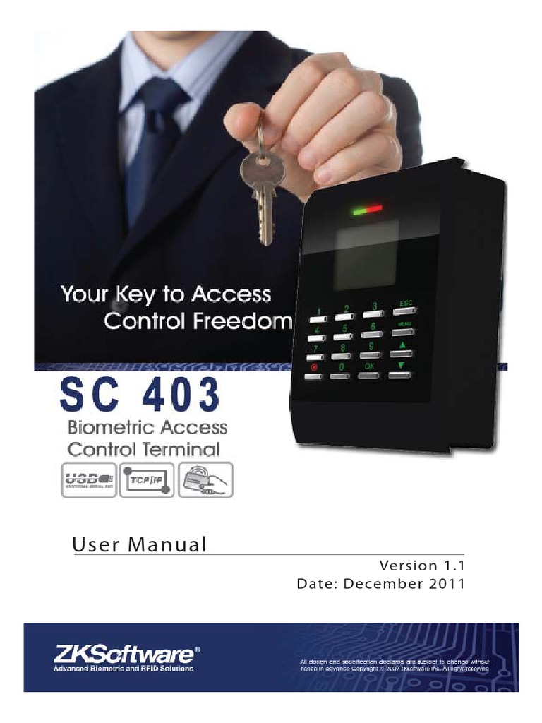 Sc403 User Manual | PDF | Access Control | Usb