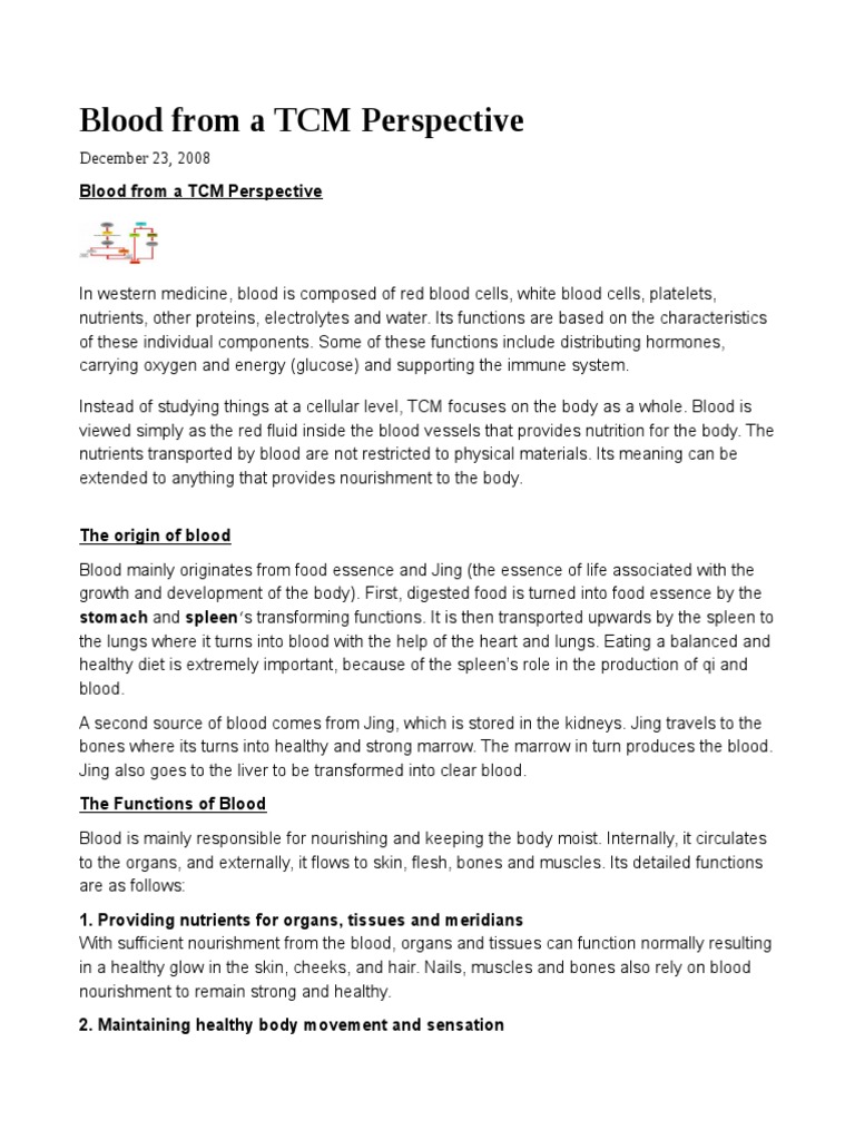 Understanding Blood in TCM | PDF | Traditional Chinese Medicine | Blood ...
