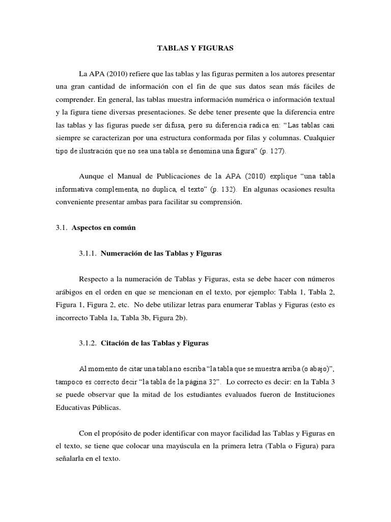 Formato Apa Tablas y Figuras | PDF | Tabla (base de datos) | Lectura ...