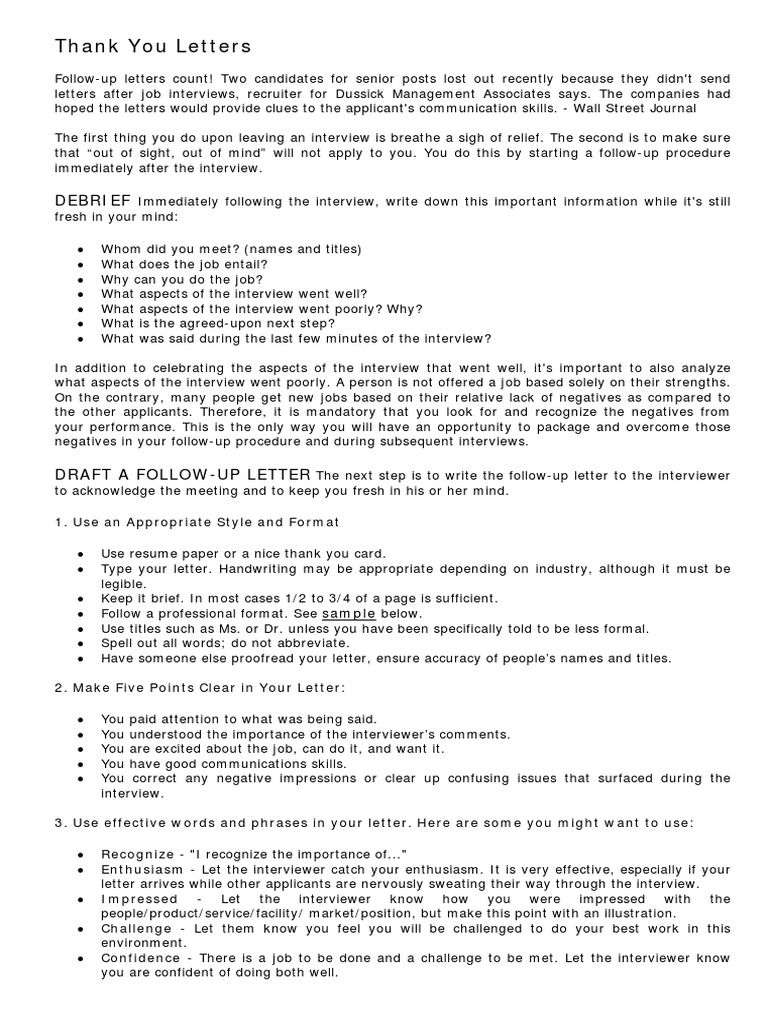 Follow Up Letter | PDF