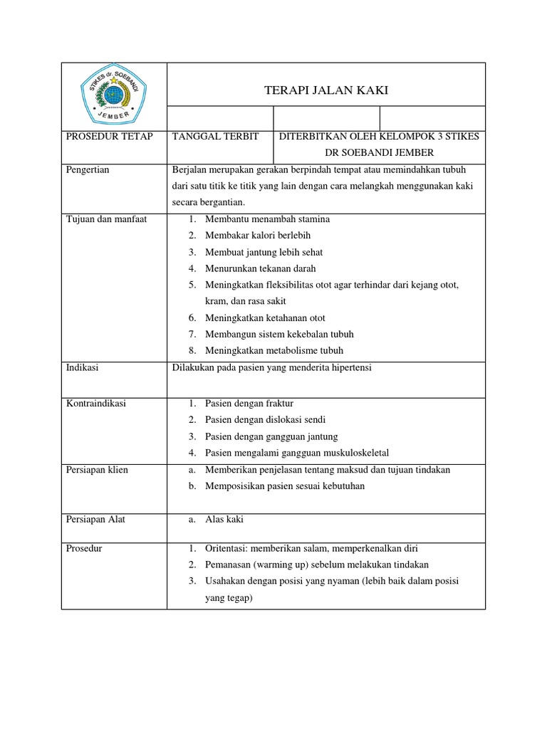 Sop Terapi Jalan Kaki | PDF