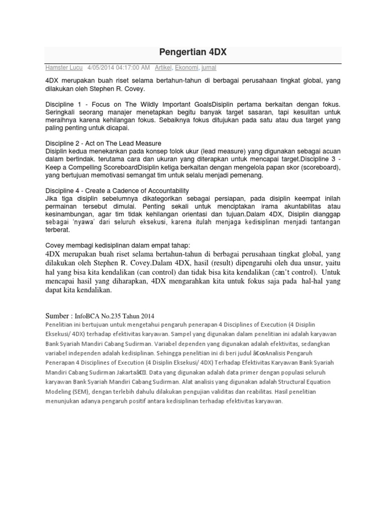 Pengertian 4DX | PDF
