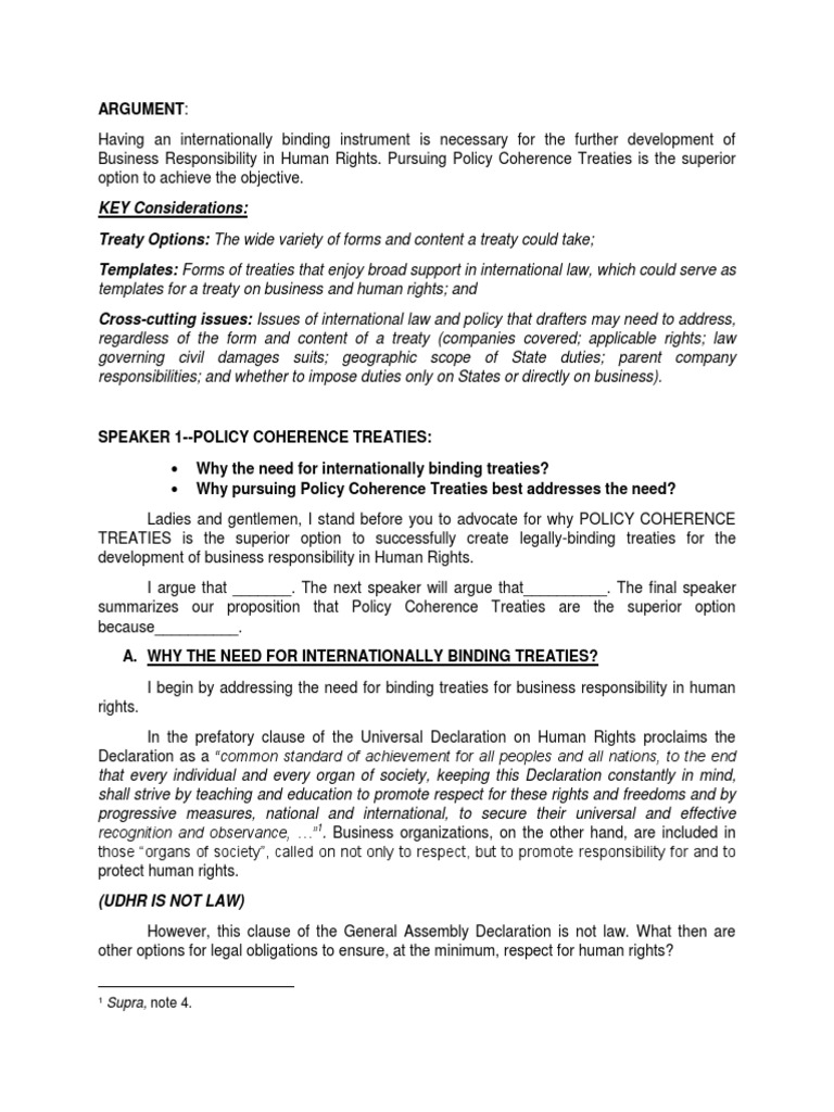 Argument:: Supra, Note 4 | PDF | Human Rights | Treaty