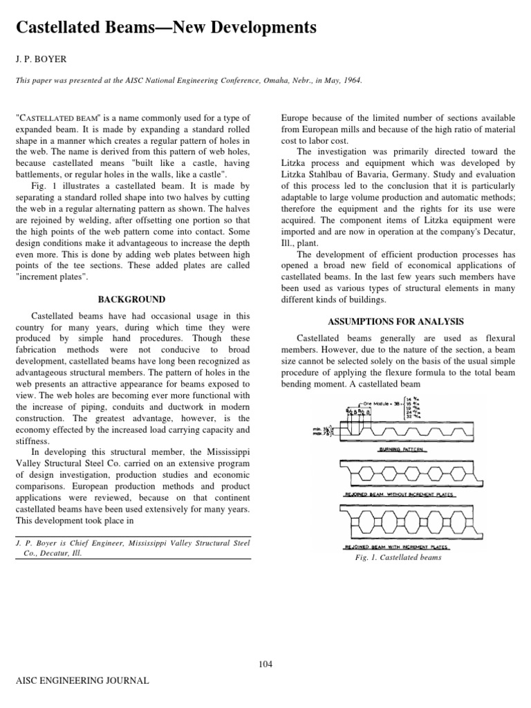 Castellated Beams: Design Innovations | PDF | Beam (Structure) | Bending