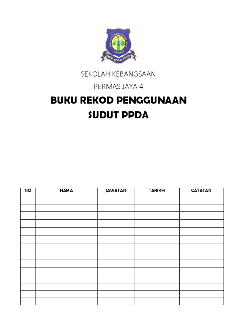 Buku Rekod Penggunaan Sudut Ppda | PDF