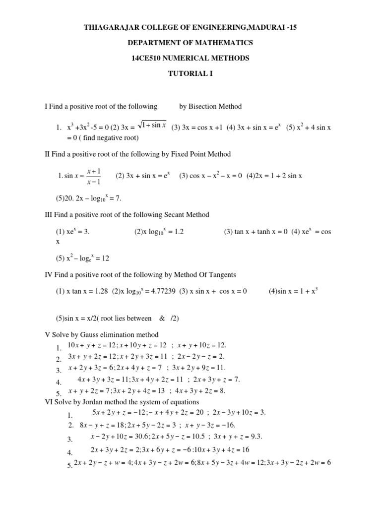 Numerical Methods Question Bank | Download Free PDF | Interpolation | Spline (Mathematics)