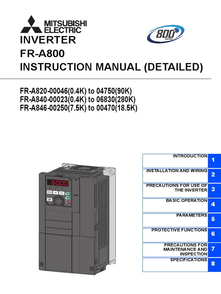 Mitsubishi A800 Manual | PDF | Electric Motor | Power Inverter