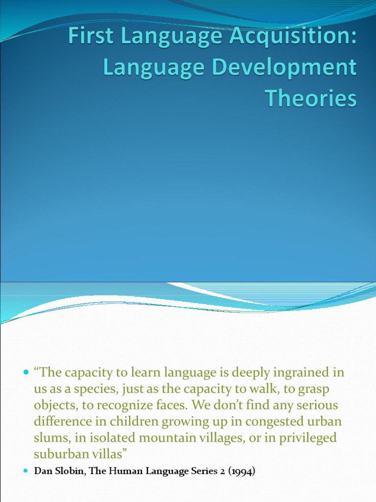 First Language Acquisition | PDF | Language Acquisition | Cognitive ...