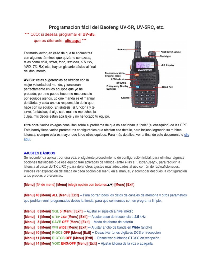 Ajustes básicos y programación manual de canales de memoria para el ...