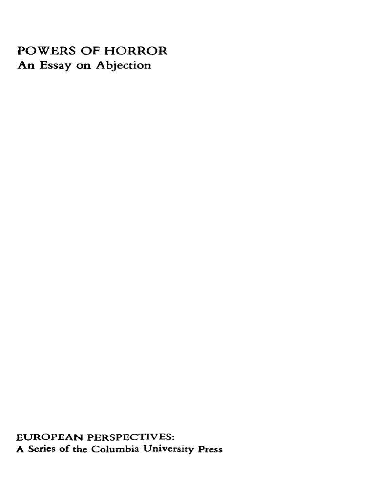 Kristeva, J. (1982) - Powers of Horror - An Essay On Abjection. | PDF