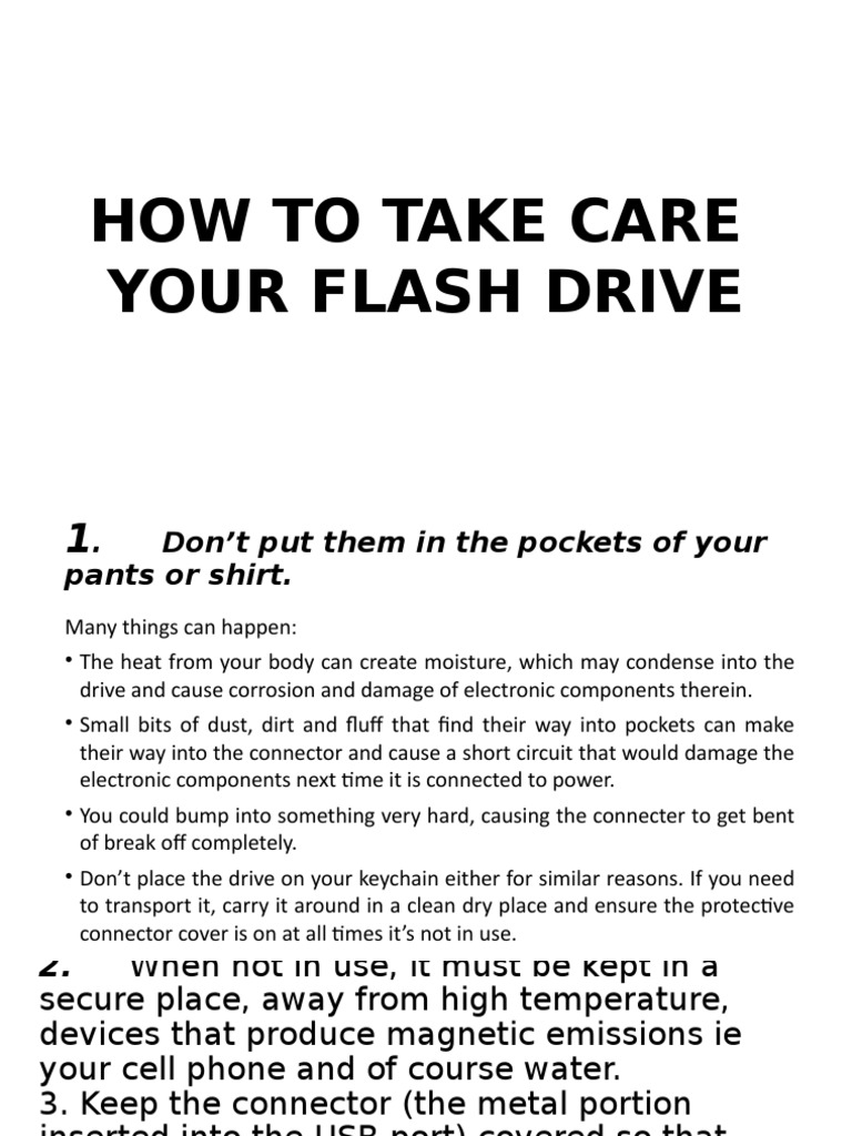 Flash Drive Care Tips | PDF | Usb Flash Drive | Malware