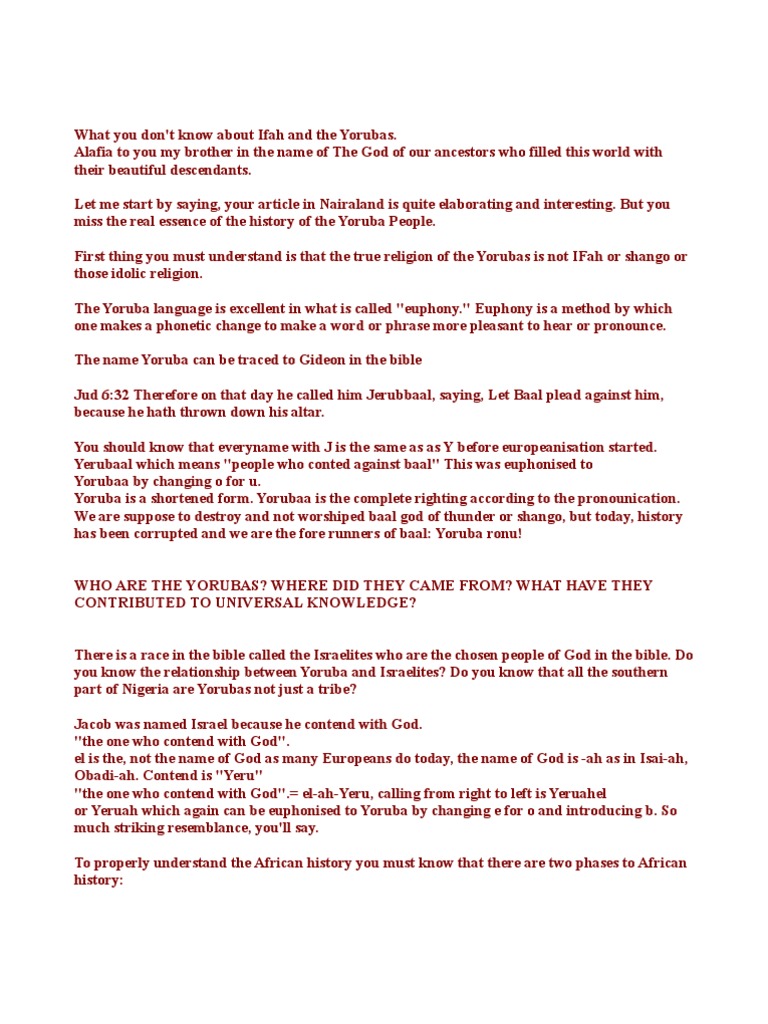 Ifa and Abrahamic Religions | PDF | Abraham | Religion And Belief